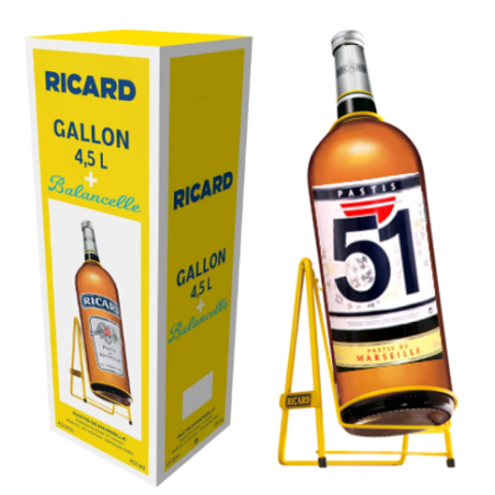 BOUTEILLE DE PASTIS 51 4,5 L 45° GALLON AVEC BALANCELLE